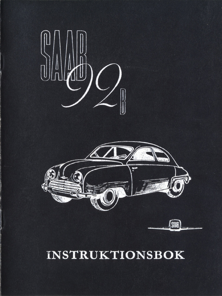 Saab 92 Instruktionsbok | PDF
