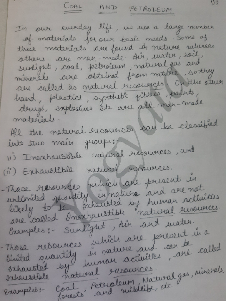 Notes of Coal and Petroleum | PDF