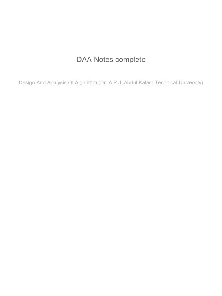 Daa Notes Complete Aktu | PDF Daa Notes Complete Aktu | PDF