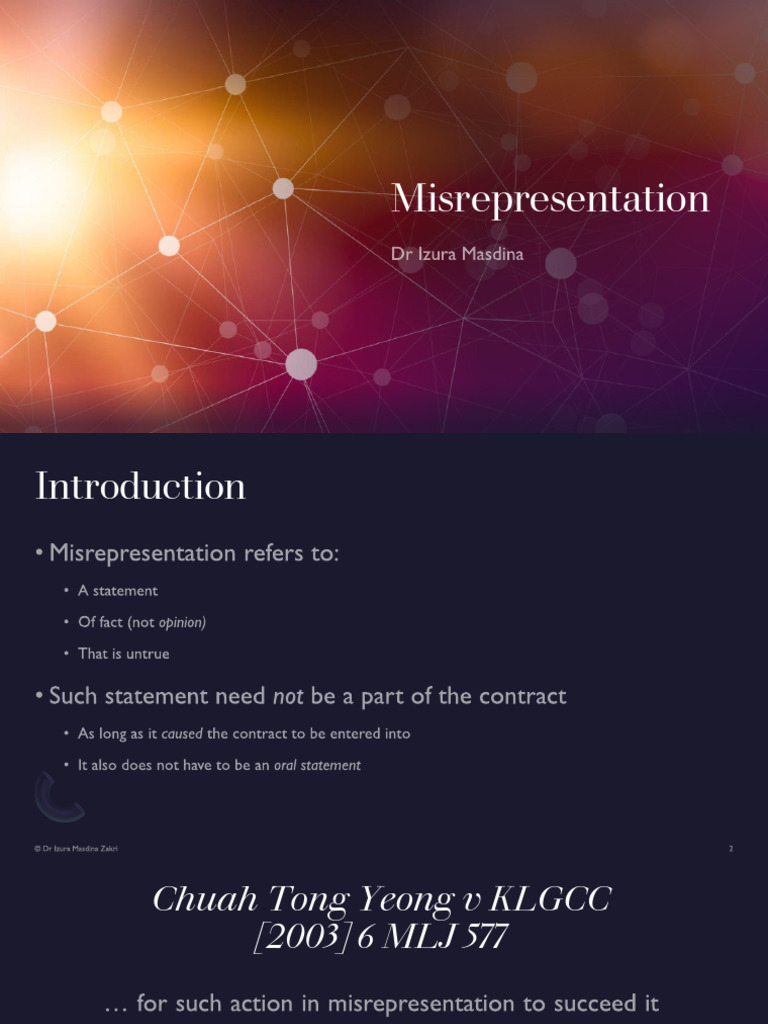 05 Misrepresentation | PDF | Misrepresentation | Contract Law
