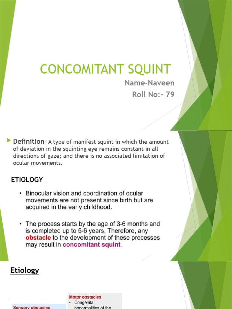 Understanding Concomitant Squint | PDF | Vision | Eye