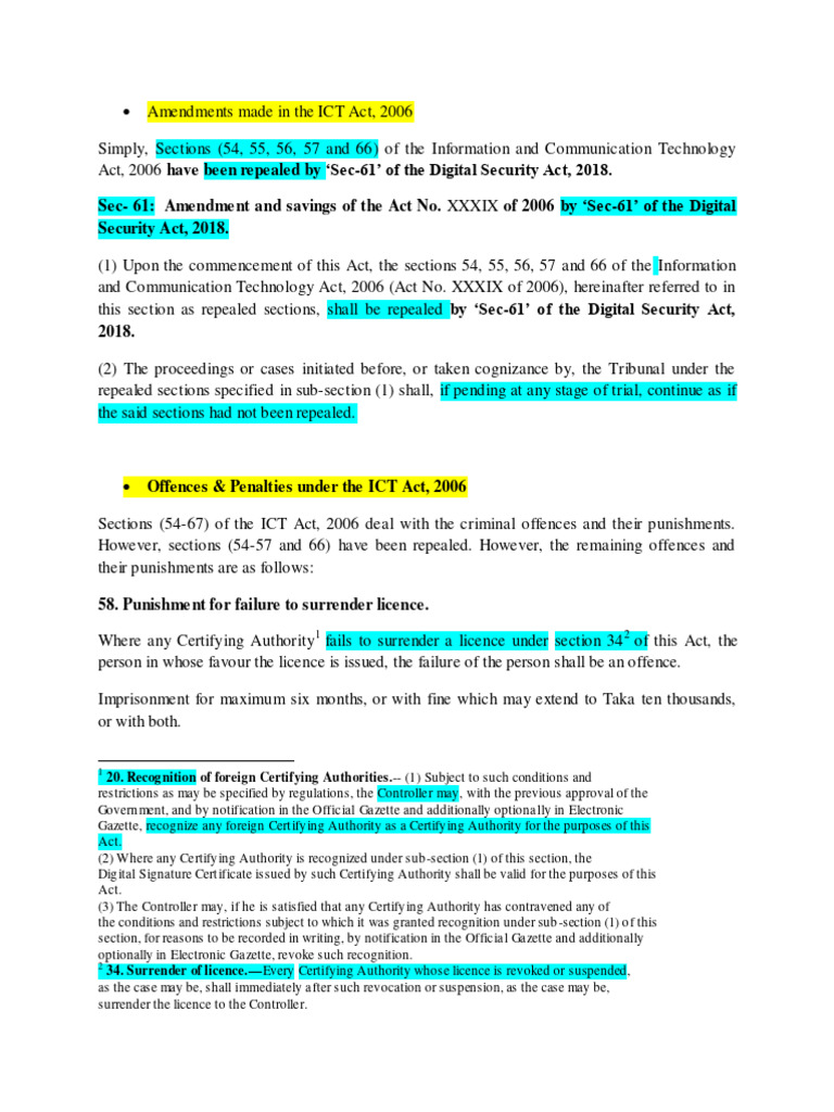Offences & Penalties - ICT Act & DSA | PDF | Identity Document | Defamation