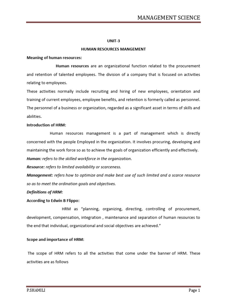 MS UNIT 3 | PDF | Performance Appraisal | Human Resource Management