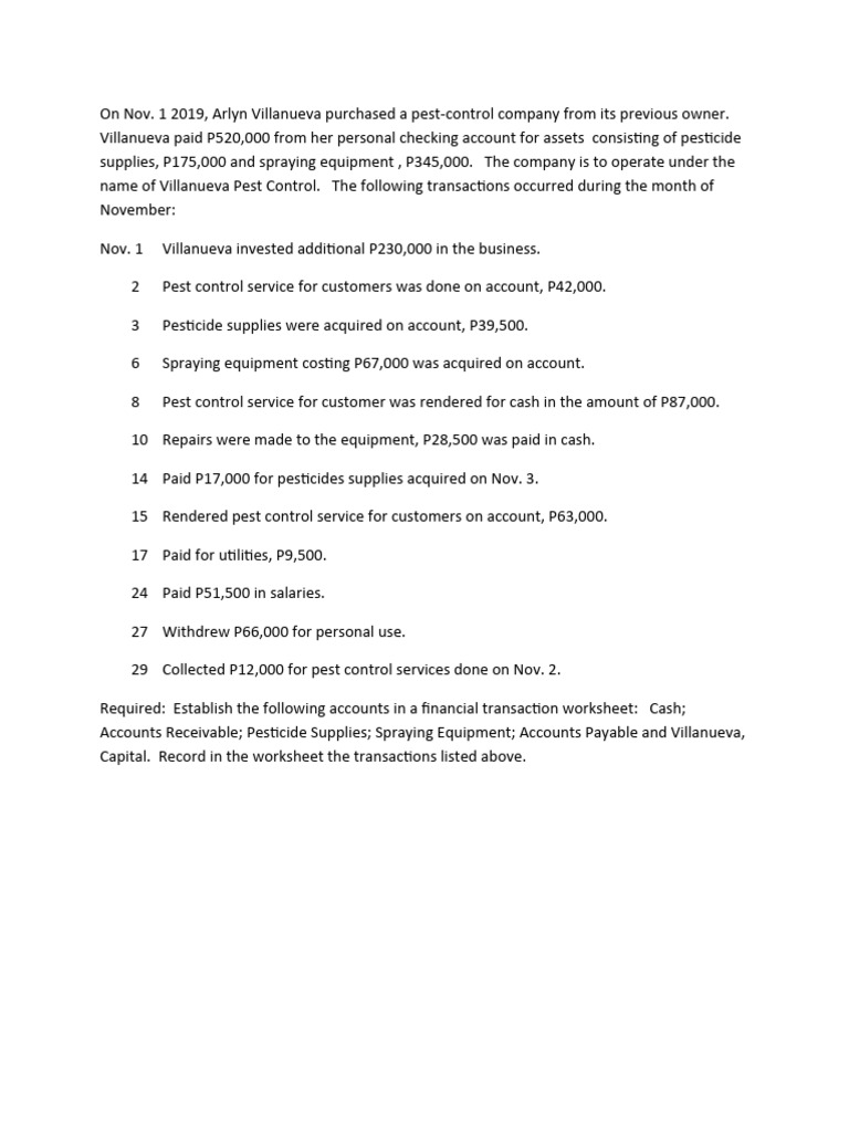 Supplimental Activity - Acctg Equation | PDF