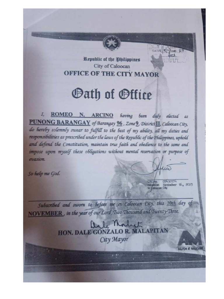 Kap - Oath Office | PDF