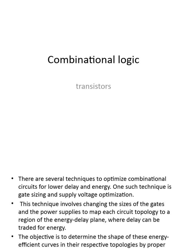 Combinational Logic Circuit Design Pdf Logic Gate Switch