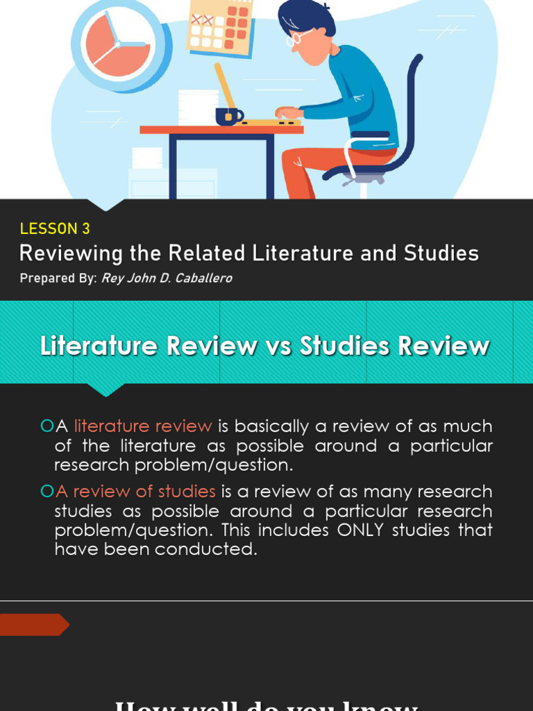 Lesson 3 - Reviewing The Related Literature and Studies | PDF