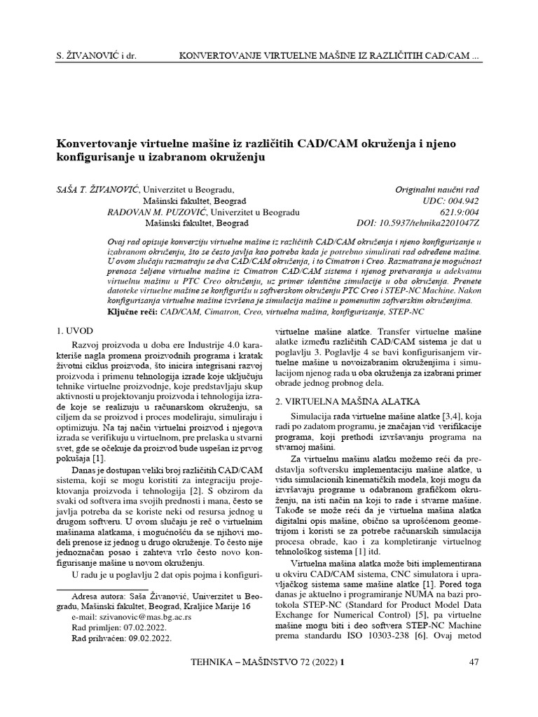 Konvertovanje Virtuelne Masine Iz Razlicitih CAD-CAm Okruzenja | PDF