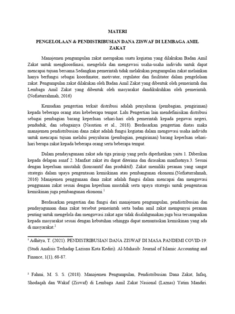 Pengelolaan Dana Ziswaf di Lembaga Amil | PDF