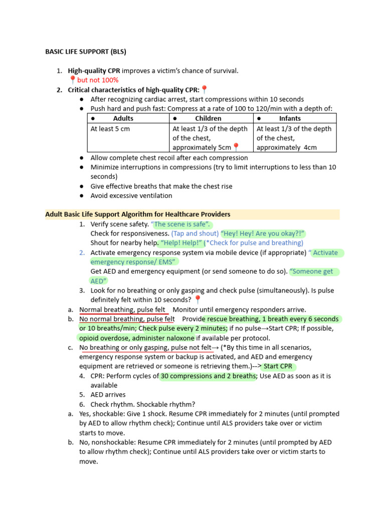 BLS Notes Compiled | PDF