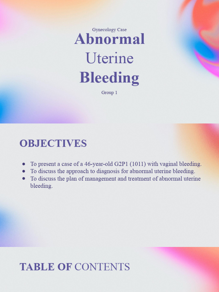Gyne Case - AUB Group 1 | PDF | Science & Mathematics