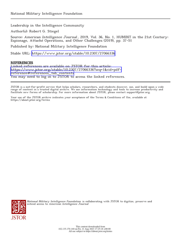 Intelligence Community Leadership Challenges | PDF | Director Of ...