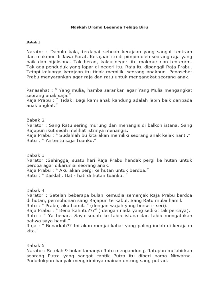 Legenda Telaga Warna di Jawa Barat | PDF