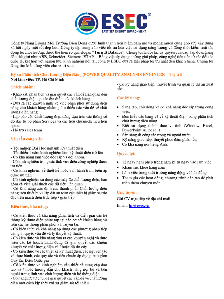 JD Power Quality Analysis Engineer | PDF