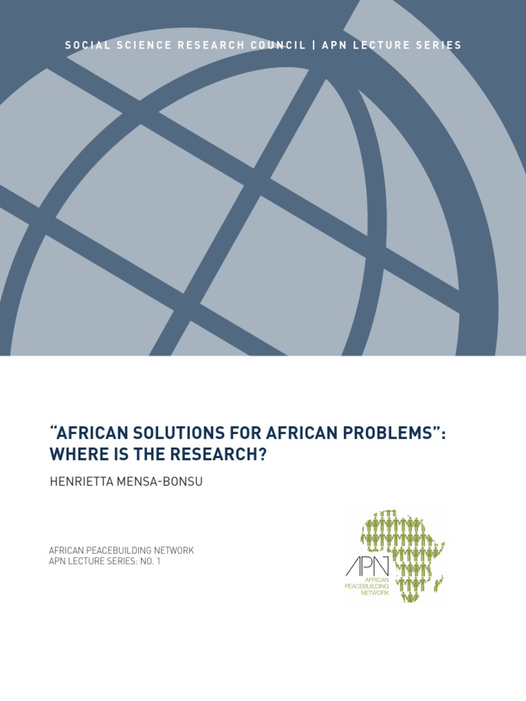 African Solutions For African Problems Where Is The Research | PDF ...