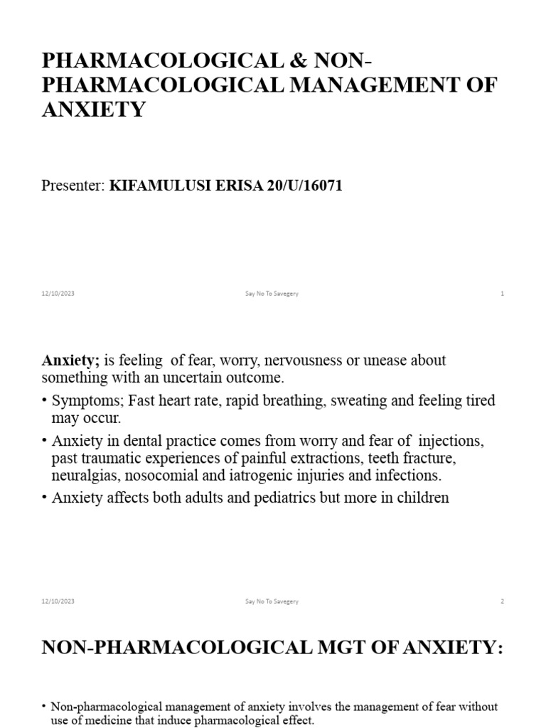 Management of Anxiety | PDF | Selective Serotonin Reuptake Inhibitor ...