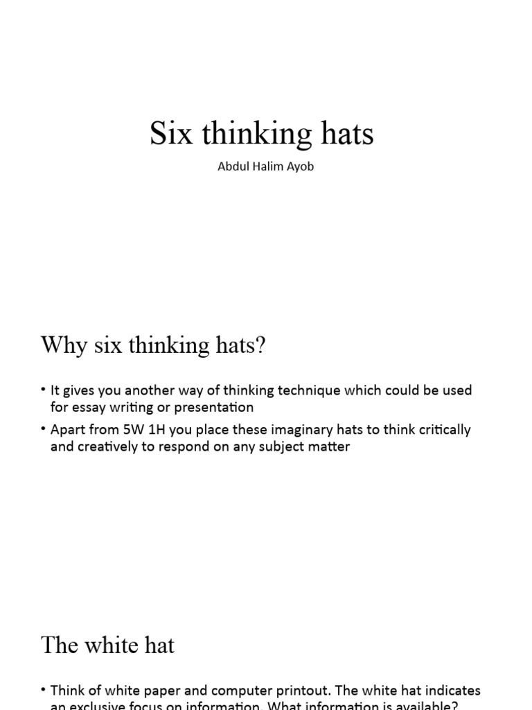 Six Thinking Hats | PDF
