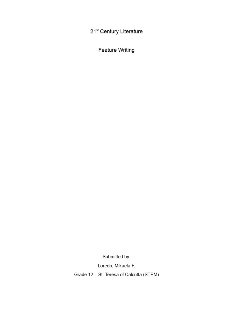 Feature Writing Pdf