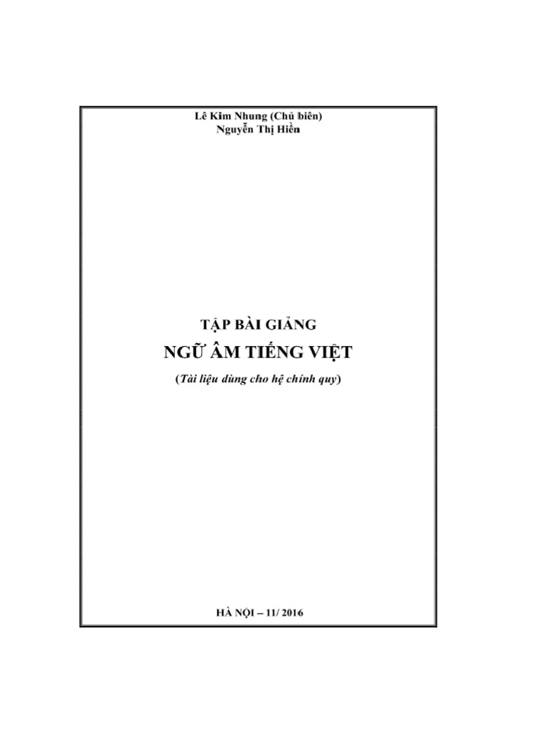 Giáo Trình NG Âm Và T V NG | PDF