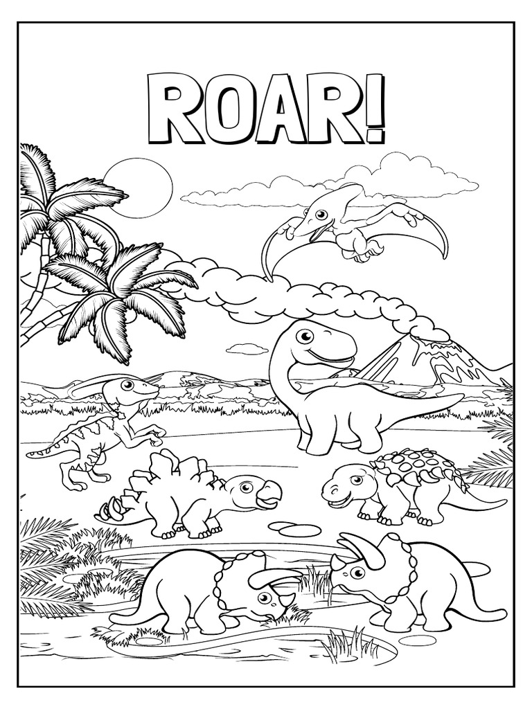 Dinosaur Coloring Worksheet_2 | PDF