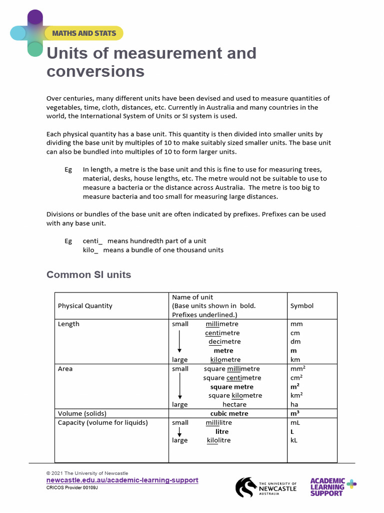 Units of Measurement and Conversions | PDF | Litre | Volume