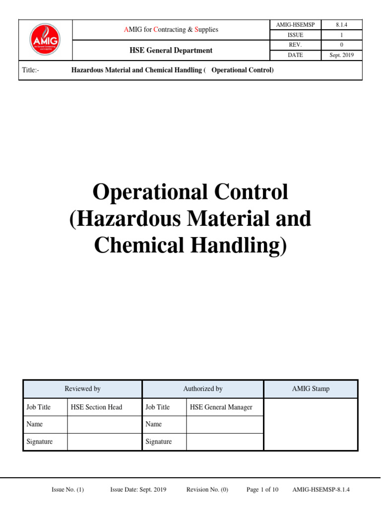 Hazardous Material and Chemical Handling | Download Free PDF | Toxicity ...