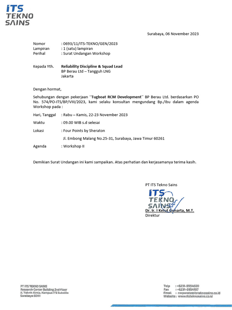 Surat Undangan Workshop II | PDF