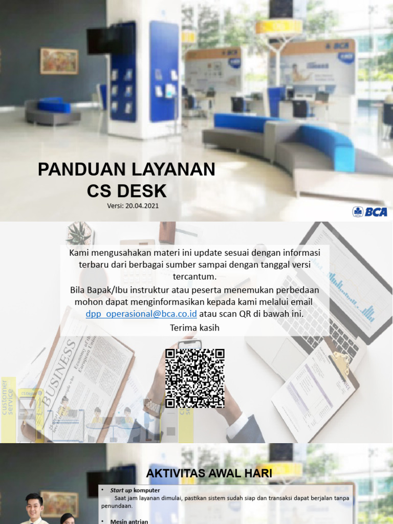 BGAA - MATERI AJAR - STANDAR LAYANAN Panduan Layanan CSO Desk | PDF