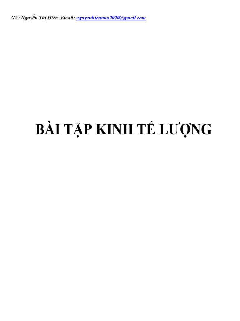 Bai Tap KTL 2020 | PDF
