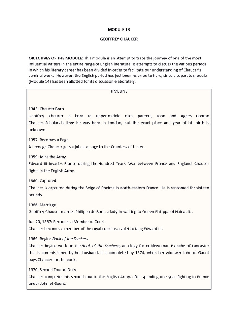 13 - Chaucer Epathshala PDF | PDF | Geoffrey Chaucer | Troilus