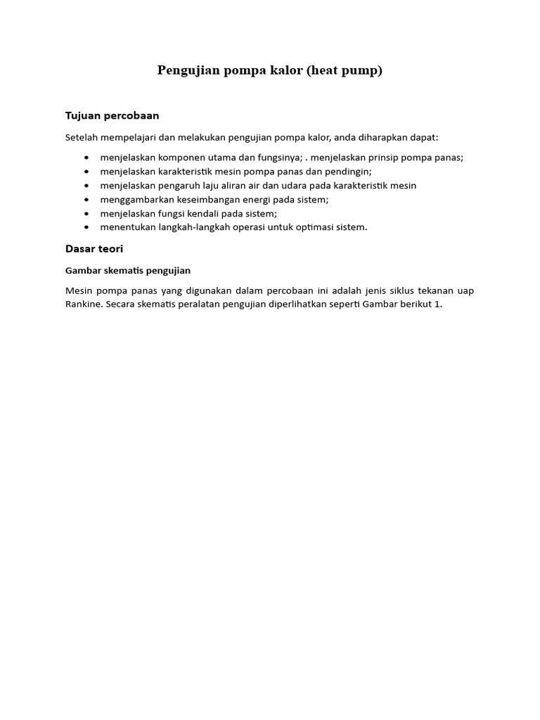 Laporan Heat Pump | PDF