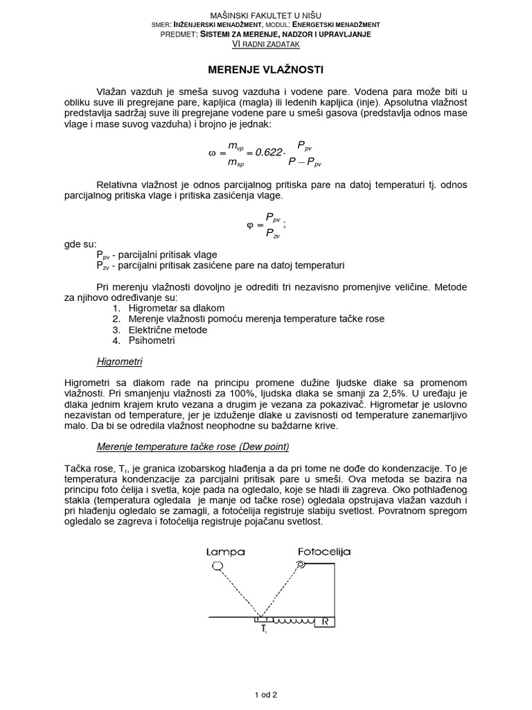 Vežbe 4 Sistemi Za Merenje Nadzor I Upravljanje | PDF