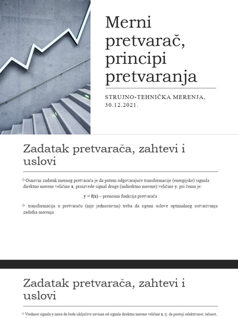 02-Merni Pretvarač, Principi Pretvaranja Sistemi Za Merenje Nadzor I Upravljanje | PDF
