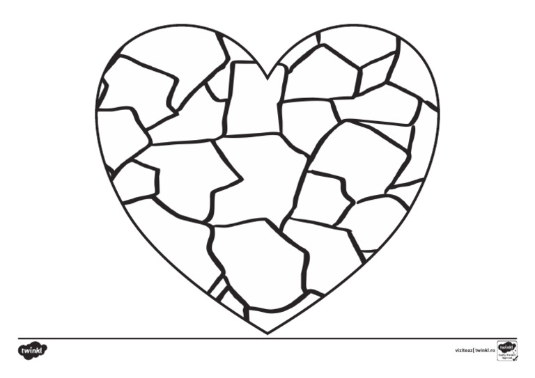 Inima Mozaic Desen de Colorat - Ver - 1 | PDF