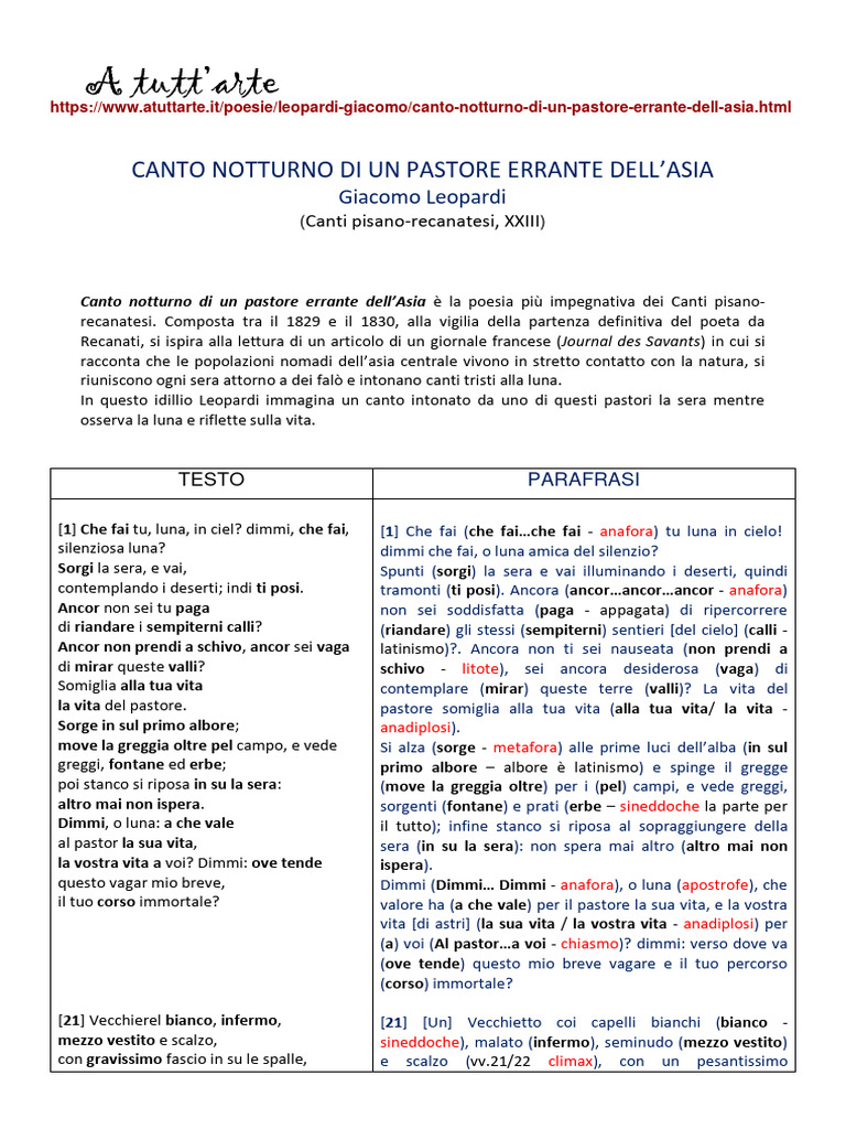 Canto Notturno Di Un Pastore Errante Dell'Asia | PDF