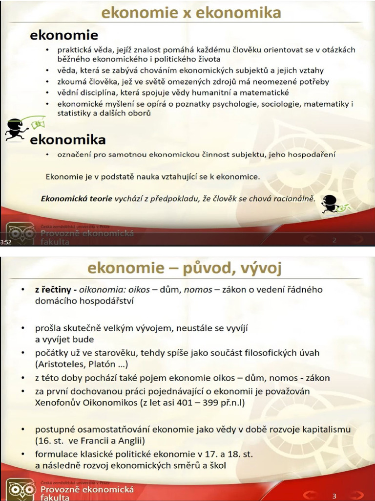 (ČZU) Obecná Ekonomie - Shrnutí Přednášek | PDF