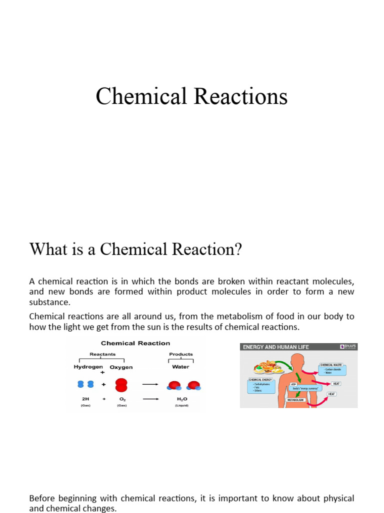 Chemical Reactions PPT 1 | PDF | Chemical Reactions | Chemistry