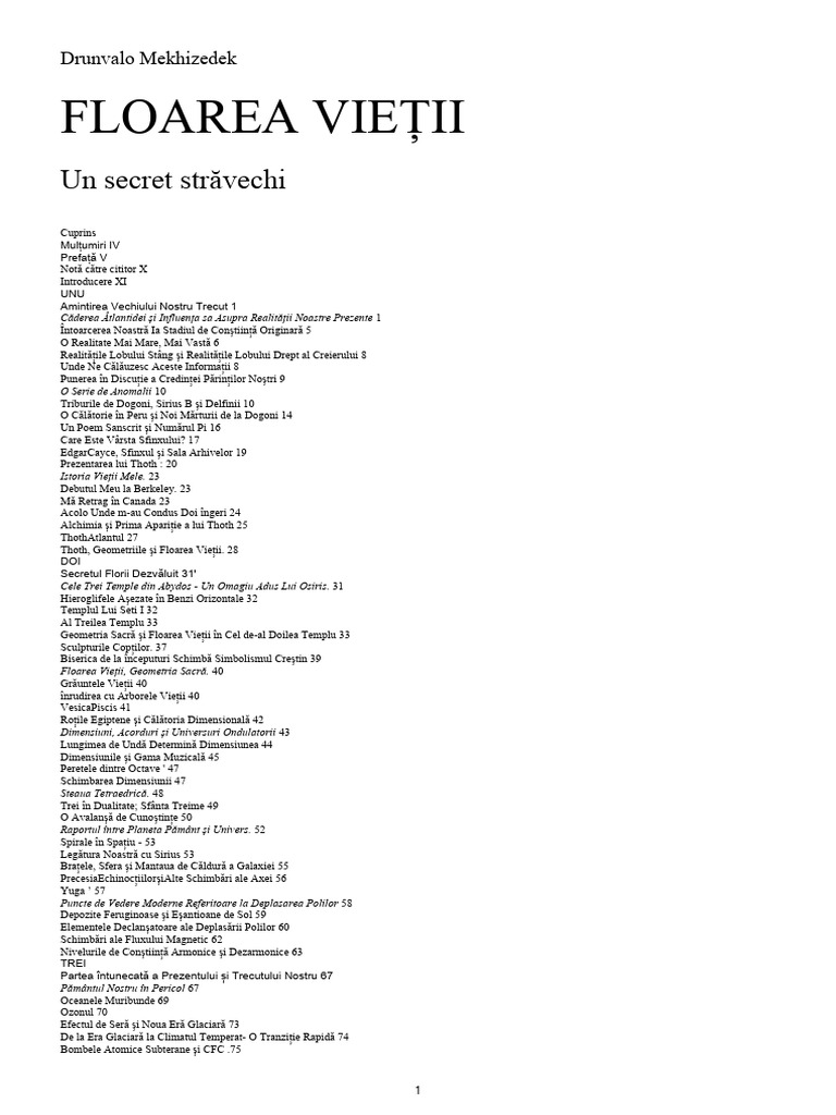 Drunvalo Melchizedek - FLOAREA VIETII T | PDF