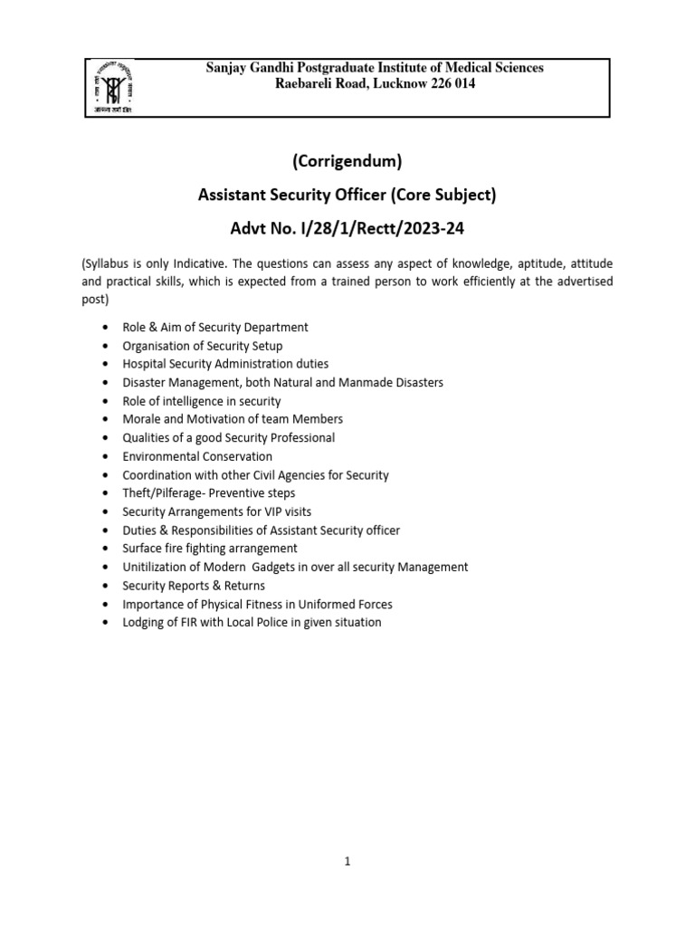 Assistant Security Officer | PDF | Career & Growth | Self-Improvement