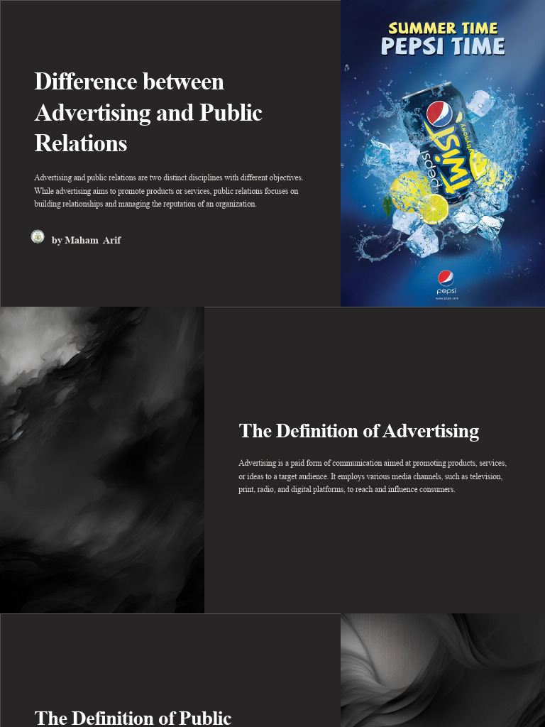 Advertising vs. Public Relations Explained | PDF | Public Relations ...