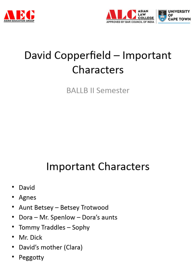 Key Characters in David Copperfield | PDF | Home & Garden | Mystery ...