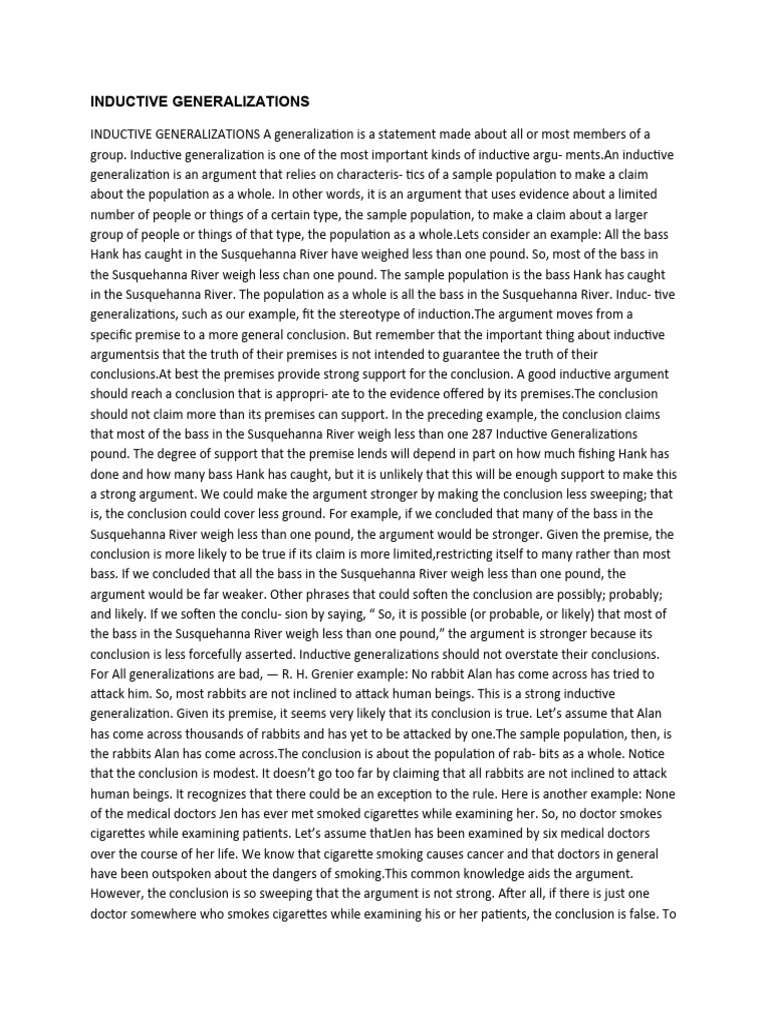 Inductive Generalizations | PDF