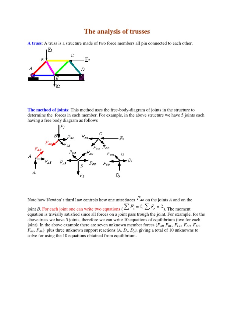Truss | PDF | Truss | Force