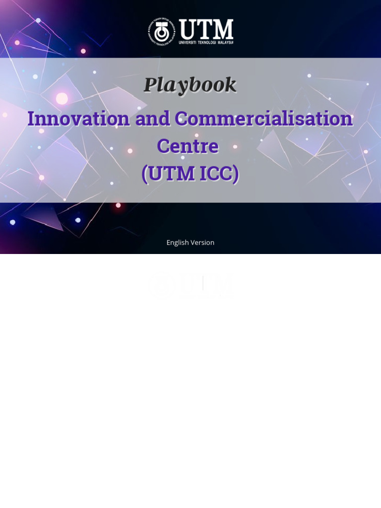 UTM Innovation & Commercialisation Playbook | PDF | Intellectual ...