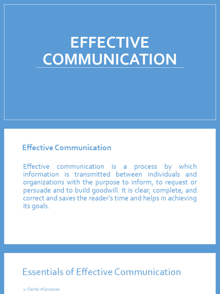 Effective Communication | PDF | Communication | Information