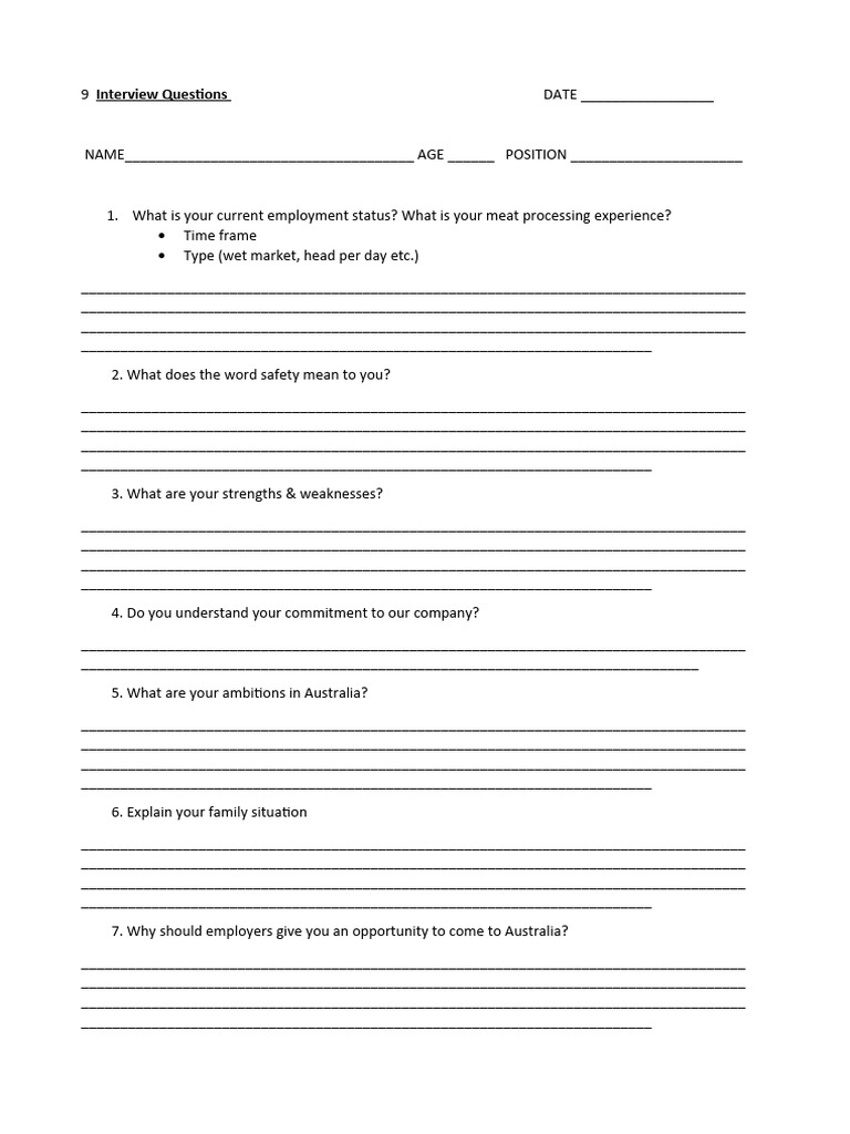 Butcher Interview Questions | PDF