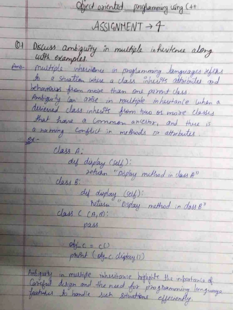 OOPs Assignment | PDF OOPs Assignment | PDF