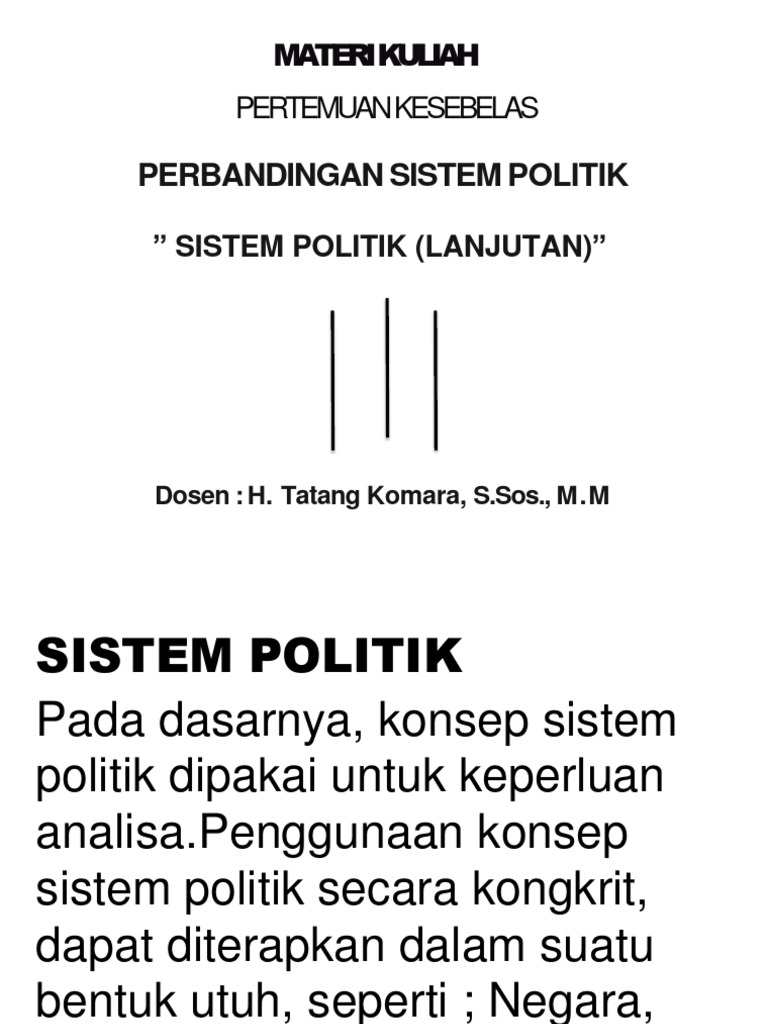 11 Perbandingan Sistem Politik - Teori Sistem (Lanjutan) | PDF | Ilmu ... 11 Perbandingan Sistem Politik - Teori Sistem (Lanjutan) | PDF | Ilmu ...
