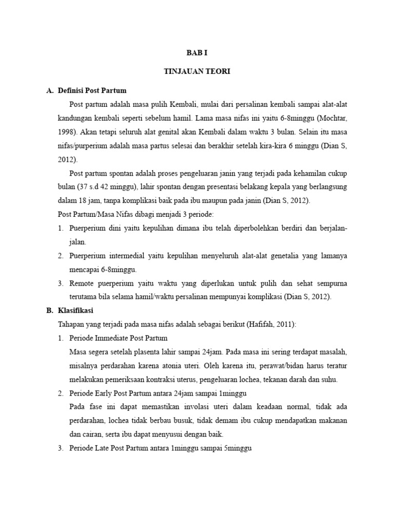 LP & Askep Post Partum Normal | PDF