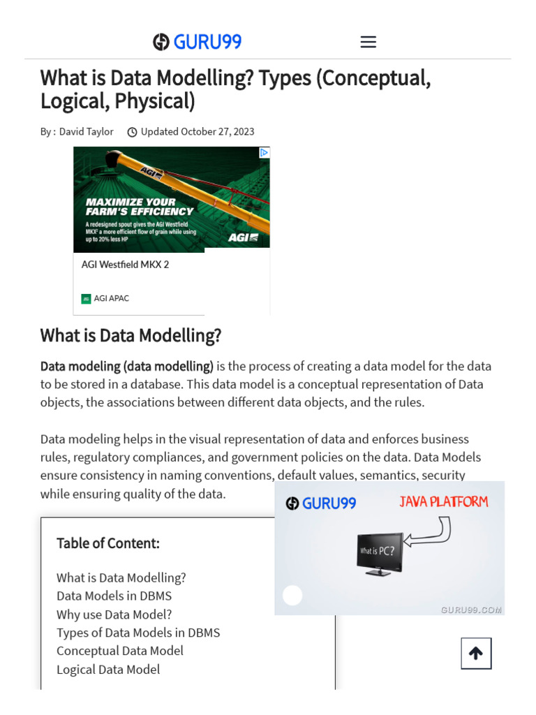 What Is Data Modelling - Types (Conceptual, Logical, Physical) | PDF | Data Model | Conceptual Model